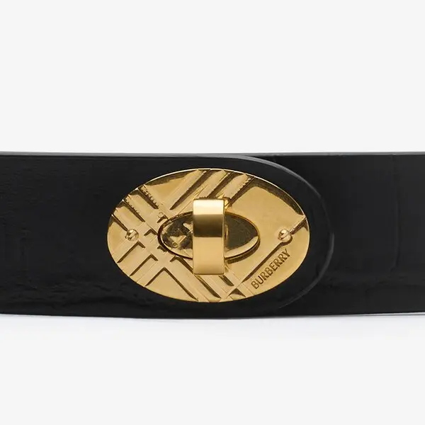 Burberry Crocodile-effect Leather Cotswolds Belt