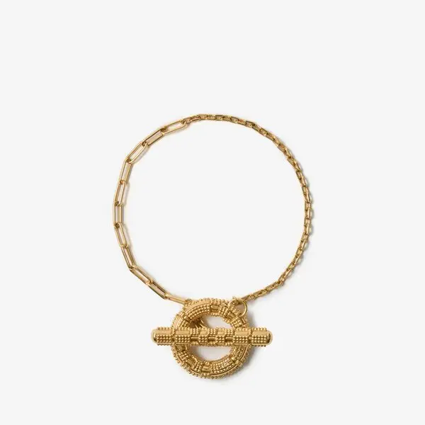 Burberry Check Granulation T-bar Bracelet - Gold