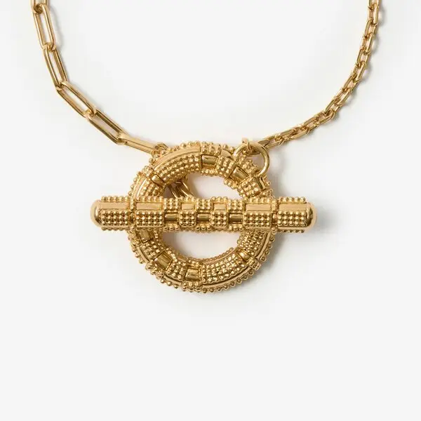 Burberry Check Granulation T-bar Bracelet - Gold