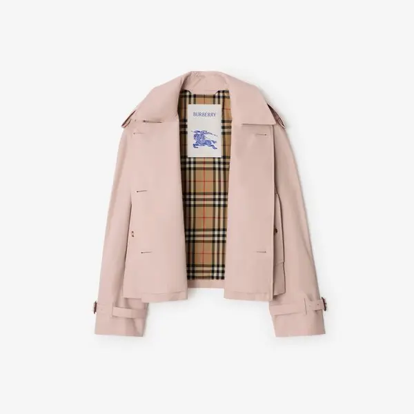 Burberry Cropped Mayfair Trench Jacket - Pale Sugar Pink