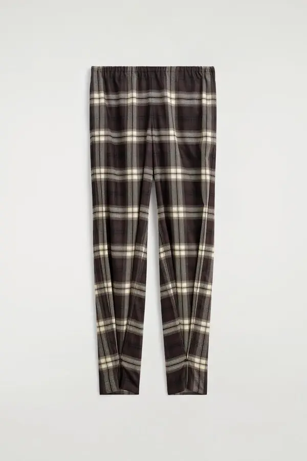 Cos Checked Barrel-leg Wool Blend Pants - Red
