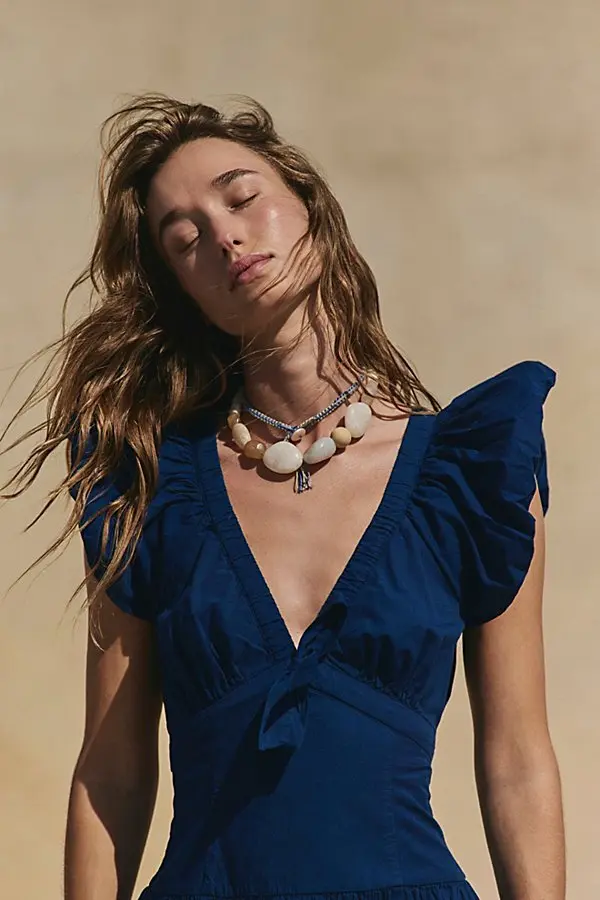 Free People Bring The Bubble Midi Dress - Poseidon
