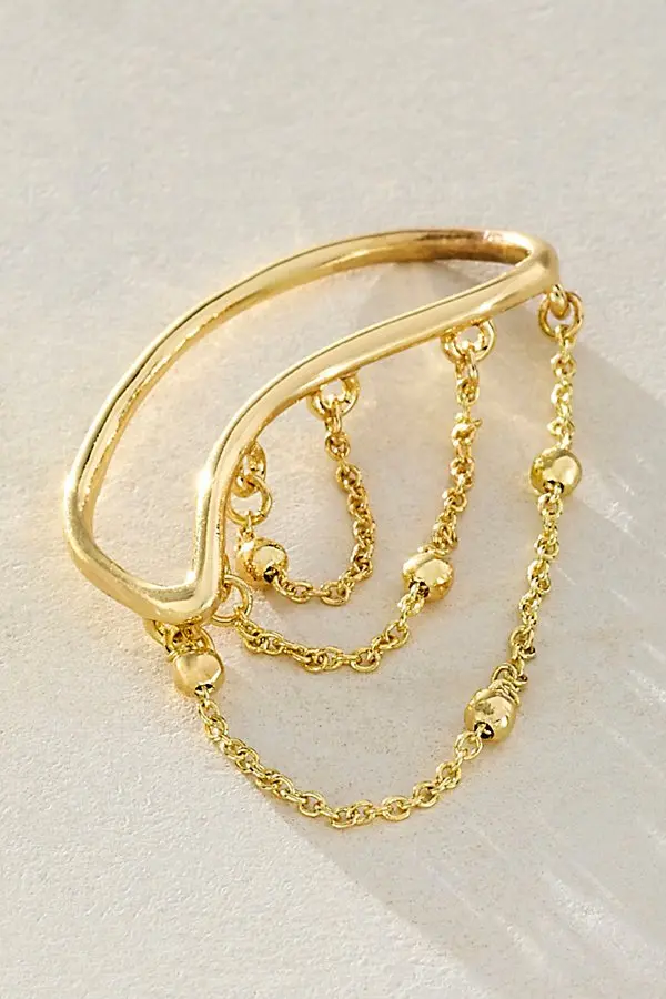 Free People Ginny Ear Cuff - Gold/pearl
