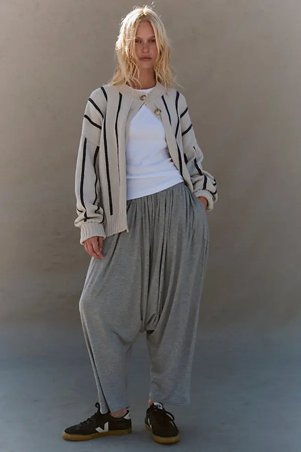 Free People Cleona Harem Pants - Heather Grey