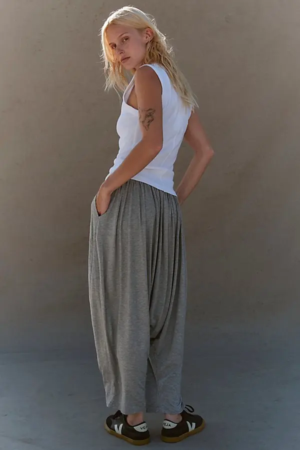 Free People Cleona Harem Pants - Heather Grey