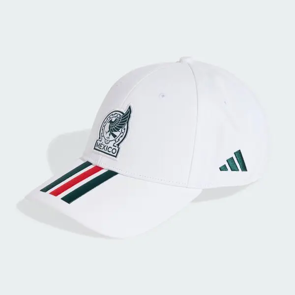 Adidas Mexico 26 Baseball Cap With 3 Stripes - White / Aurora Ivy / Better Scarlet
