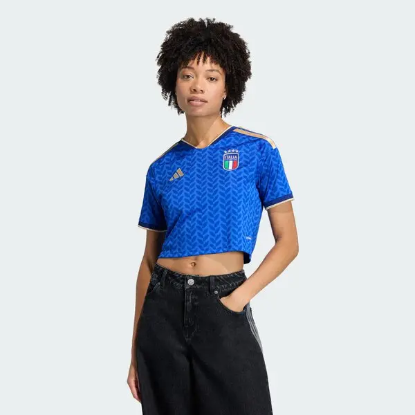 Adidas Italy 26 Home Cropped Jersey - Bold Blue