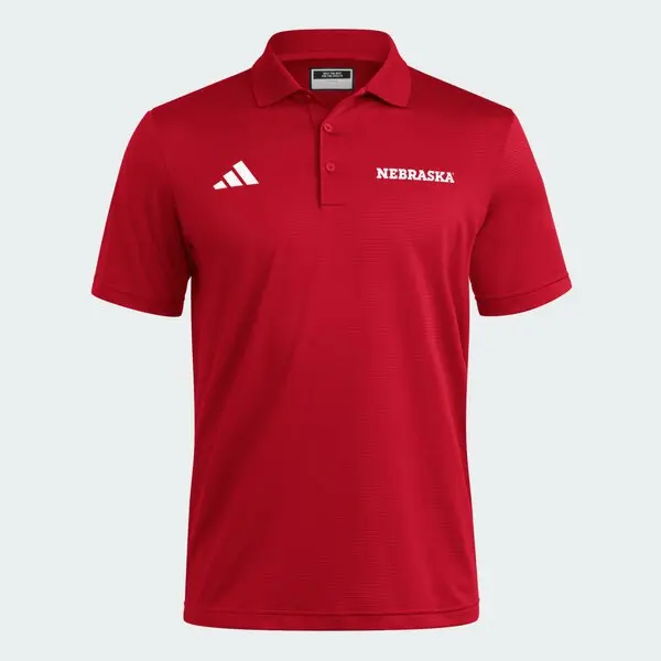 Adidas Nebraska Cornhuskers Coaches Ottoman Polo - Team Power Red / White / White