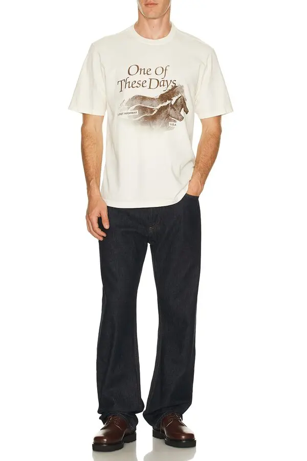 ONE OF THESE DAYS Lost Highway Tee In White - Bone