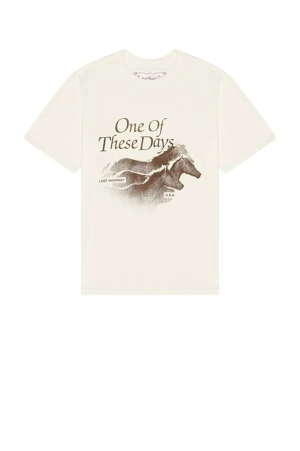 ONE OF THESE DAYS Lost Highway Tee In White - Bone
