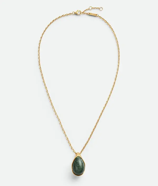 BOTTEGA  VENETA Drop Marble Pendant Necklace - Green Marble Alpi