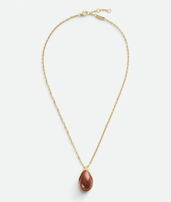 Bottega Veneta Drop Marble Pendant Necklace - Red Marble