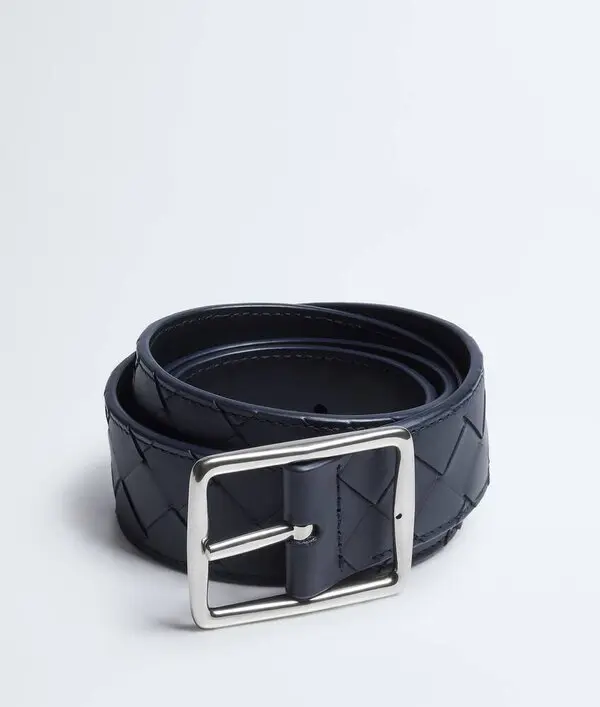 Bottega Veneta Reverso Intrecciato Belt - Midnight/black