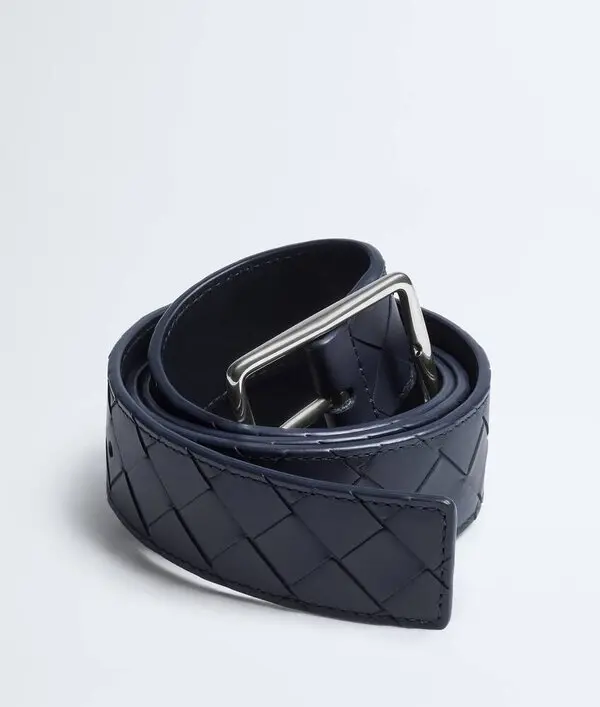 Bottega Veneta Reverso Intrecciato Belt - Midnight/black