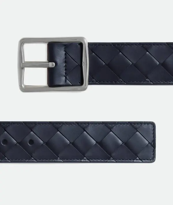 Bottega Veneta Reverso Intrecciato Belt - Midnight/black