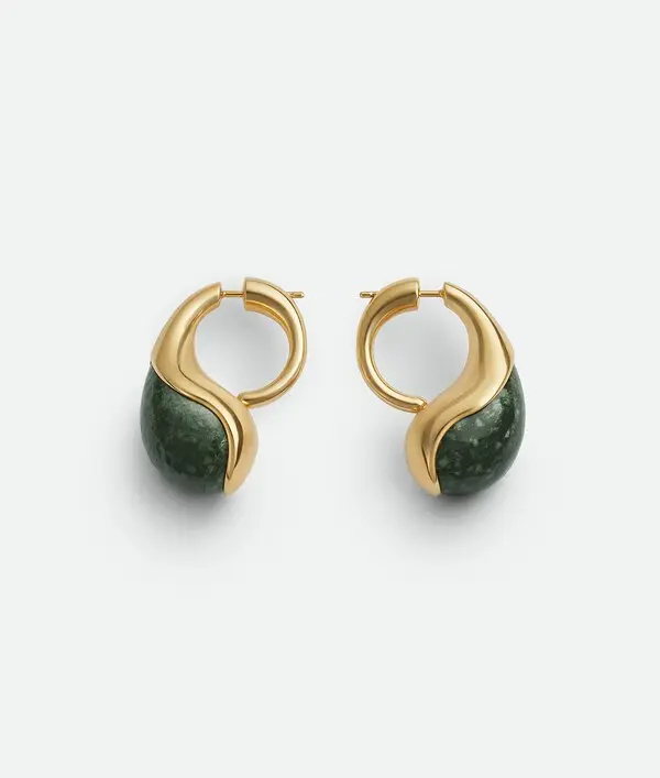 Bottega Veneta Drop Earrings - Green Marble Alpi