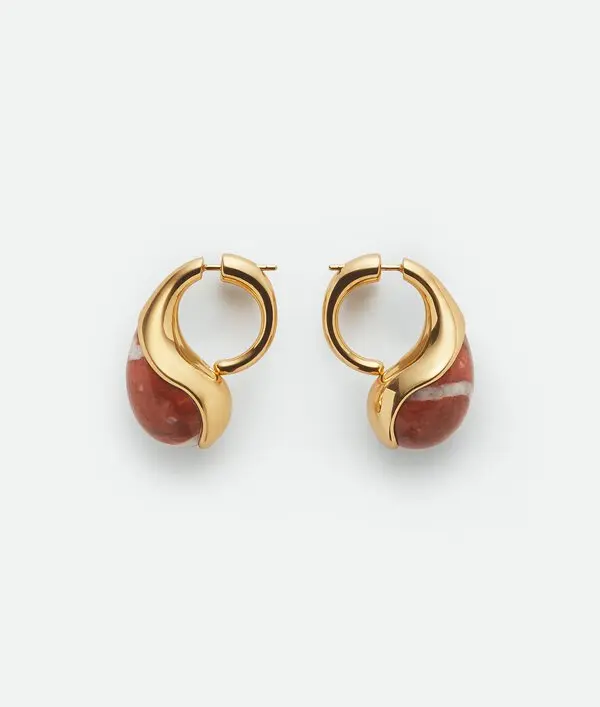 BOTTEGA  VENETA Drop Marble Earrings - Red Marble