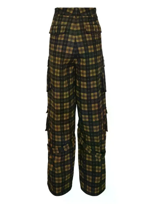 GRACE ELWOOD Checked Cargo Trousers
