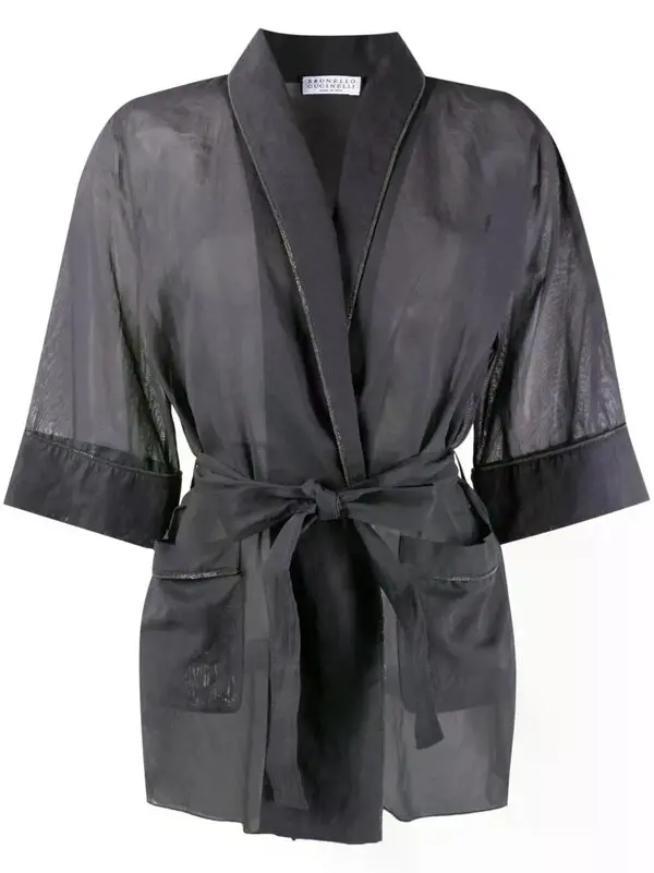 Brunello Cucinelli Cotton Kimono With Monili Embellishments - C2126