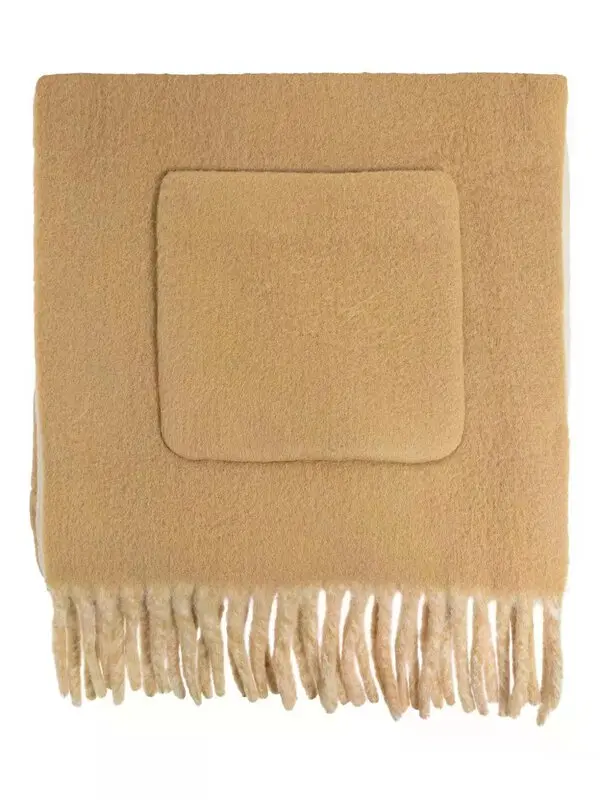 Burberry Pocket-detail Fringed Scarf - Neutrals