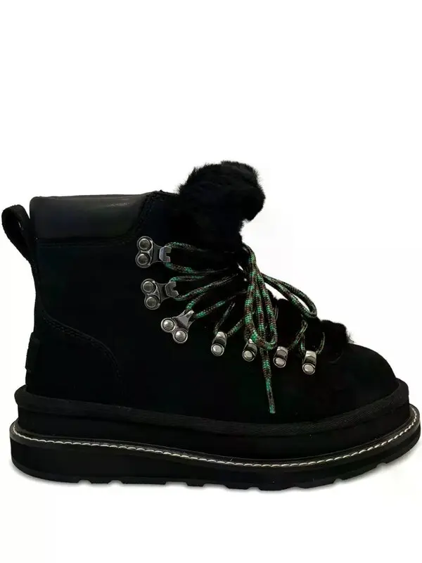 UGG Fur-trim Lace-up Boots