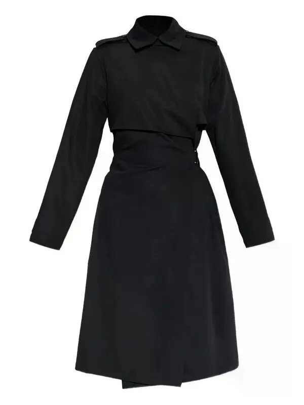 Burberry Wool Twill Midi Wrap Dress