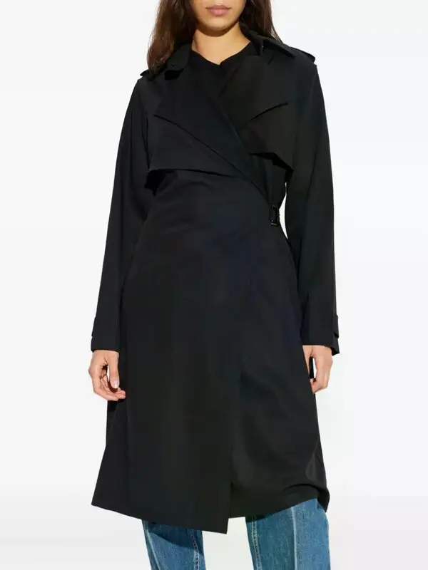 Burberry Wool Twill Midi Wrap Dress