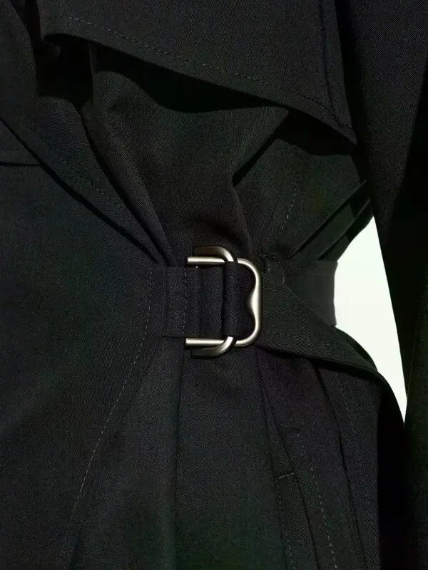 Burberry Wool Twill Midi Wrap Dress
