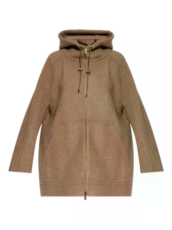 Max Mara Gradi Zip-up Coat With Hood