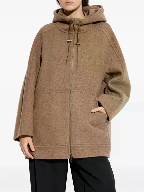 Max Mara Gradi Zip-up Coat With Hood