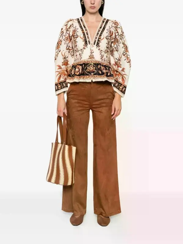Farm Rio Floral-print Shirt - Neutrals