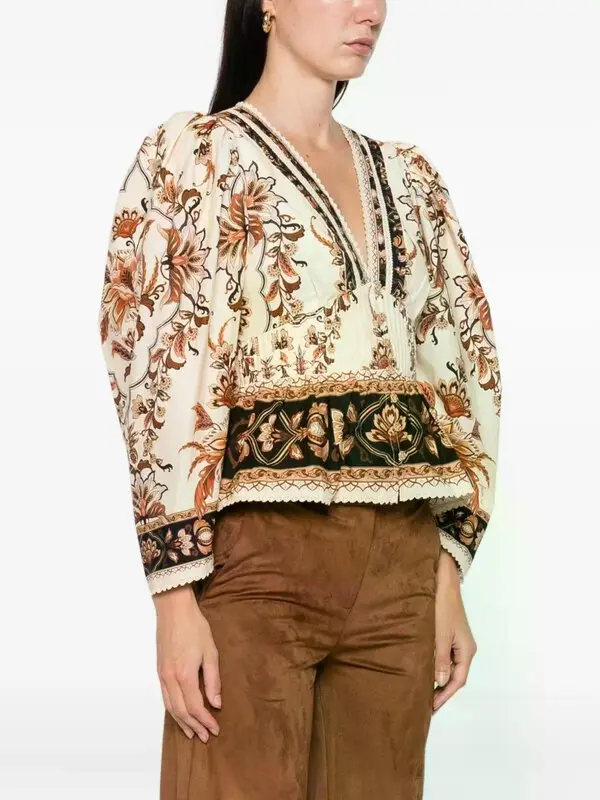 Farm Rio Floral-print Shirt - Neutrals
