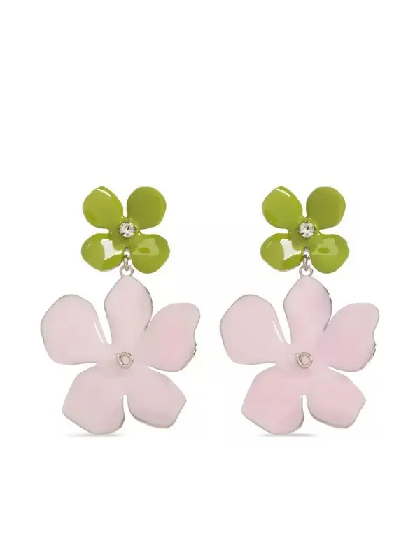 Marni Floral Drop Earrings - Pink