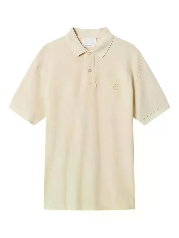 MARANT Afko Embroidered Polo Shirt - Neutrals