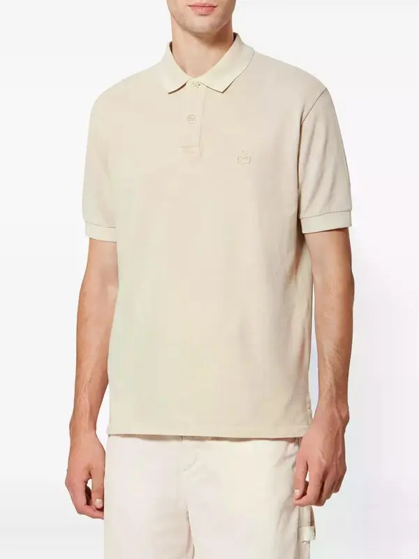 MARANT Afko Embroidered Polo Shirt - Neutrals