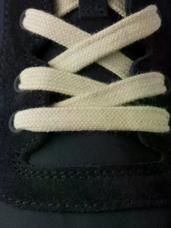 Prada Downtown Eyelets Detail Suede Sneakers - Blue