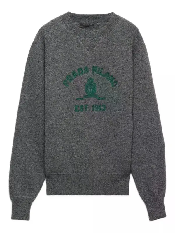 Prada Intarsia Logo Raglan Sweater
