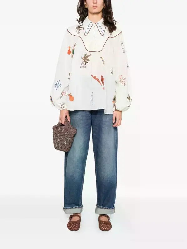 ALEMAIS Mina Collar Graphic Blouse