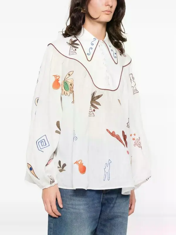 ALEMAIS Mina Collar Graphic Blouse
