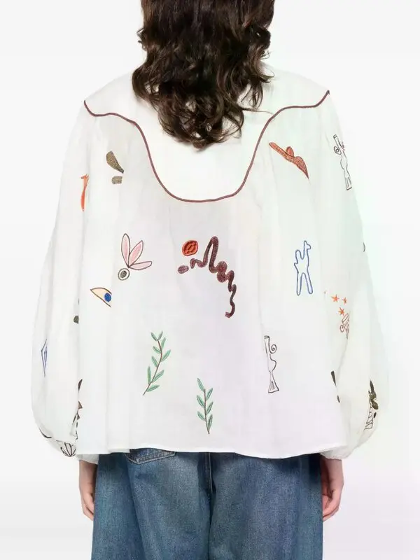 ALEMAIS Mina Collar Graphic Blouse