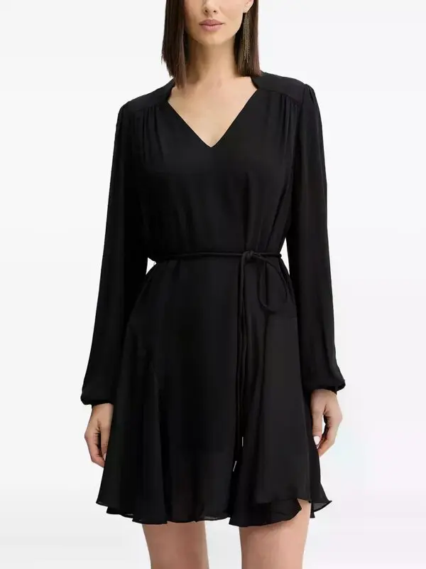 Guess V-neck Tie Mini Dress