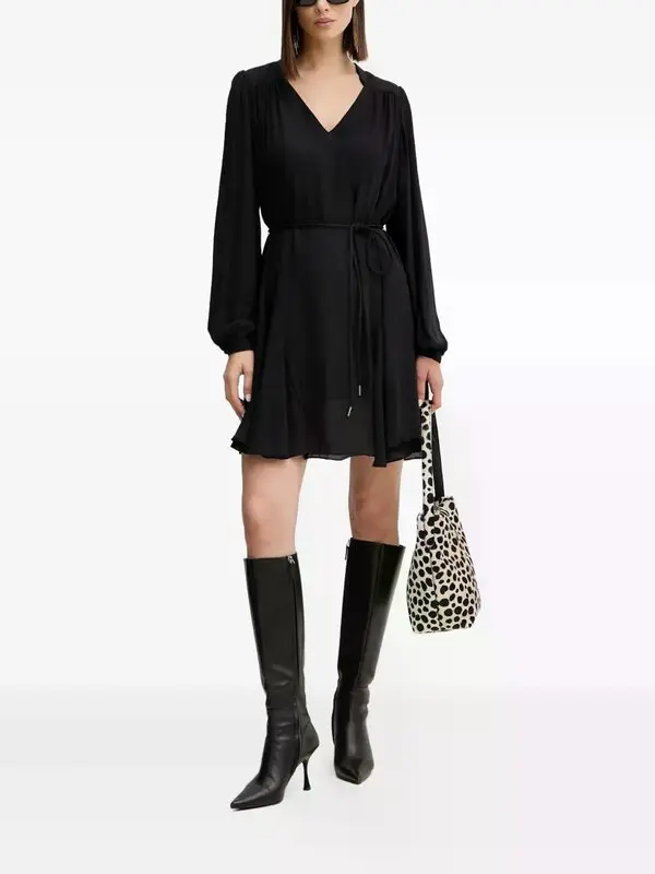 Guess V-neck Tie Mini Dress