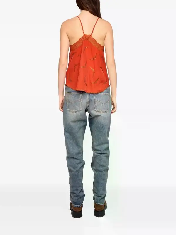 Zadig&Voltaire Christy Lace Strass Top - Orange