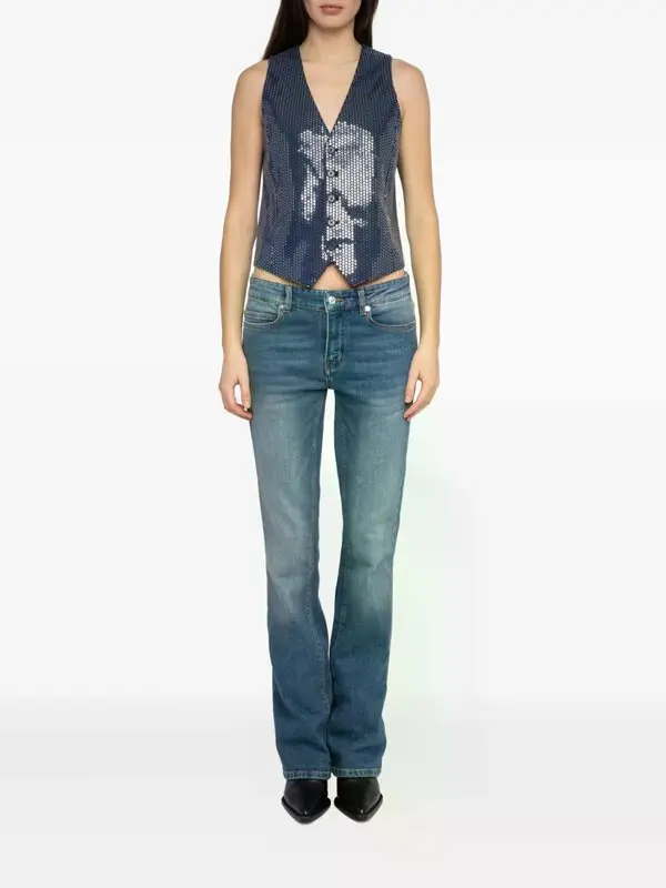Zadig&Voltaire Sequin Embellished V-neck Waistcoat - Blue