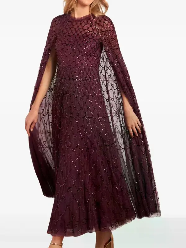 NEEDLE & THREAD Heart-pattern Midi Dress