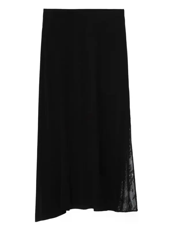 Zadig&Voltaire Lace Detail Midi Skirt - Black