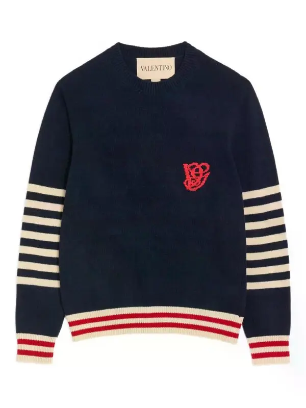 Valentino Garavani Embroidery Striped Sweater