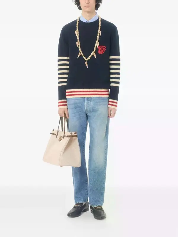 Valentino Garavani Embroidery Striped Sweater