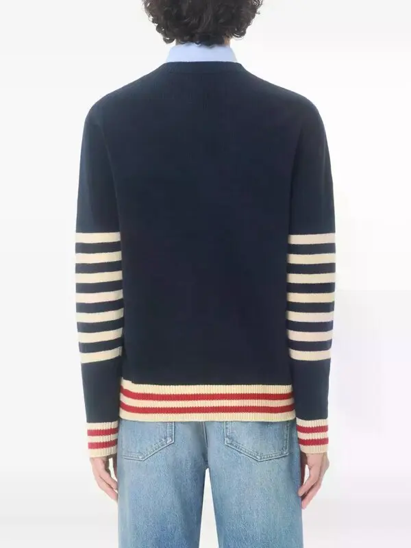 Valentino Garavani Embroidery Striped Sweater