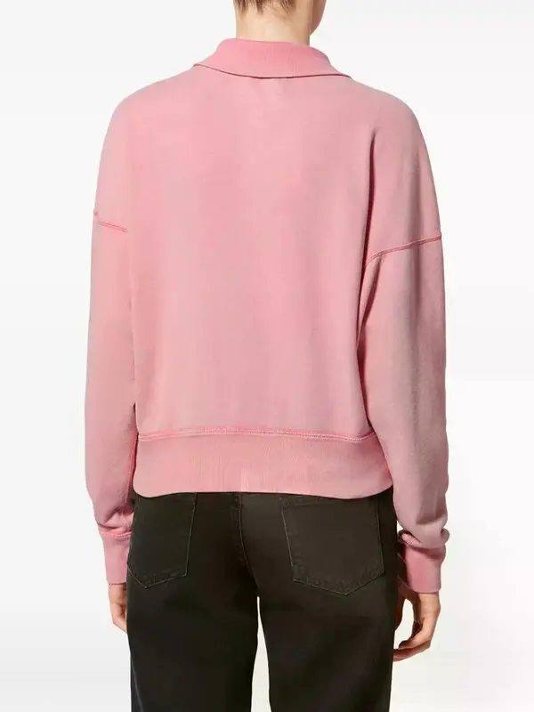 MARANT ETOILE Ross Zip Logo Sweatshirt - Pink